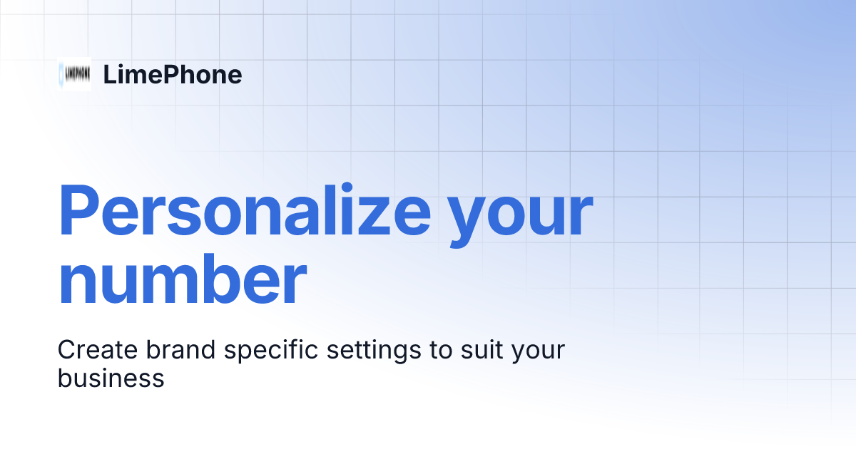 Personalize your number | LimePhone