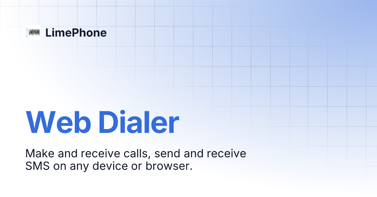 Web Dialer | LimePhone