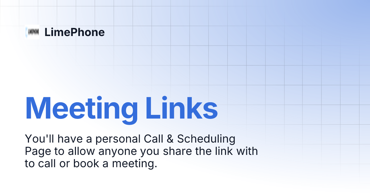 Meeting Links | LimePhone